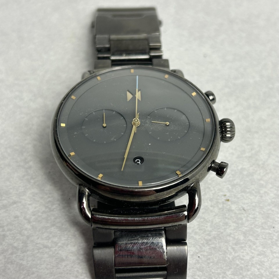 MVMT Blacktop Mens Chronograph Watch Black Stainless Steel Date 5 BAR ...