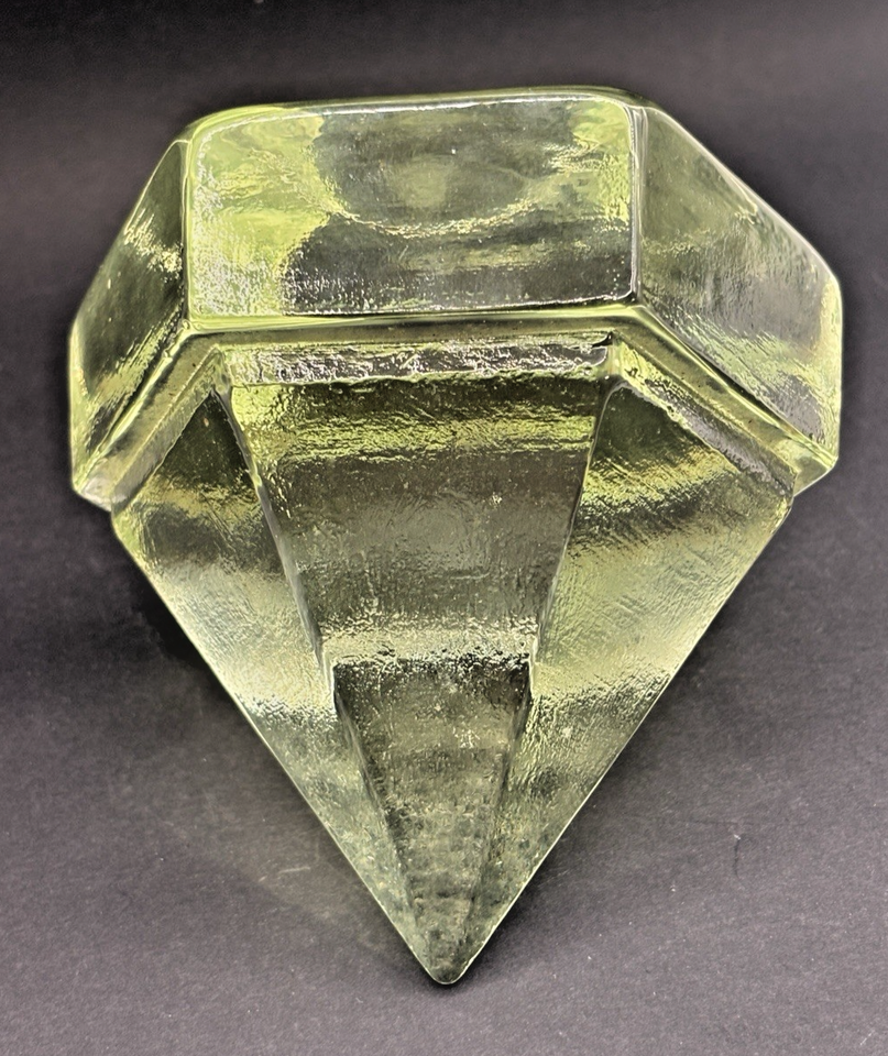 Vintage Green Art Glass Ship Deck Prism Light Hexagonal Pyramid 4.5 ...