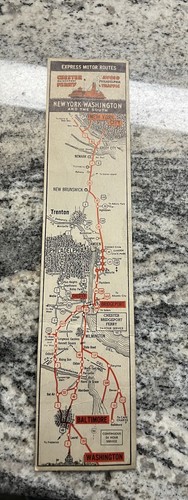 Vintage Strip Map Express Motor Routes Boston To Key West, Chester ...