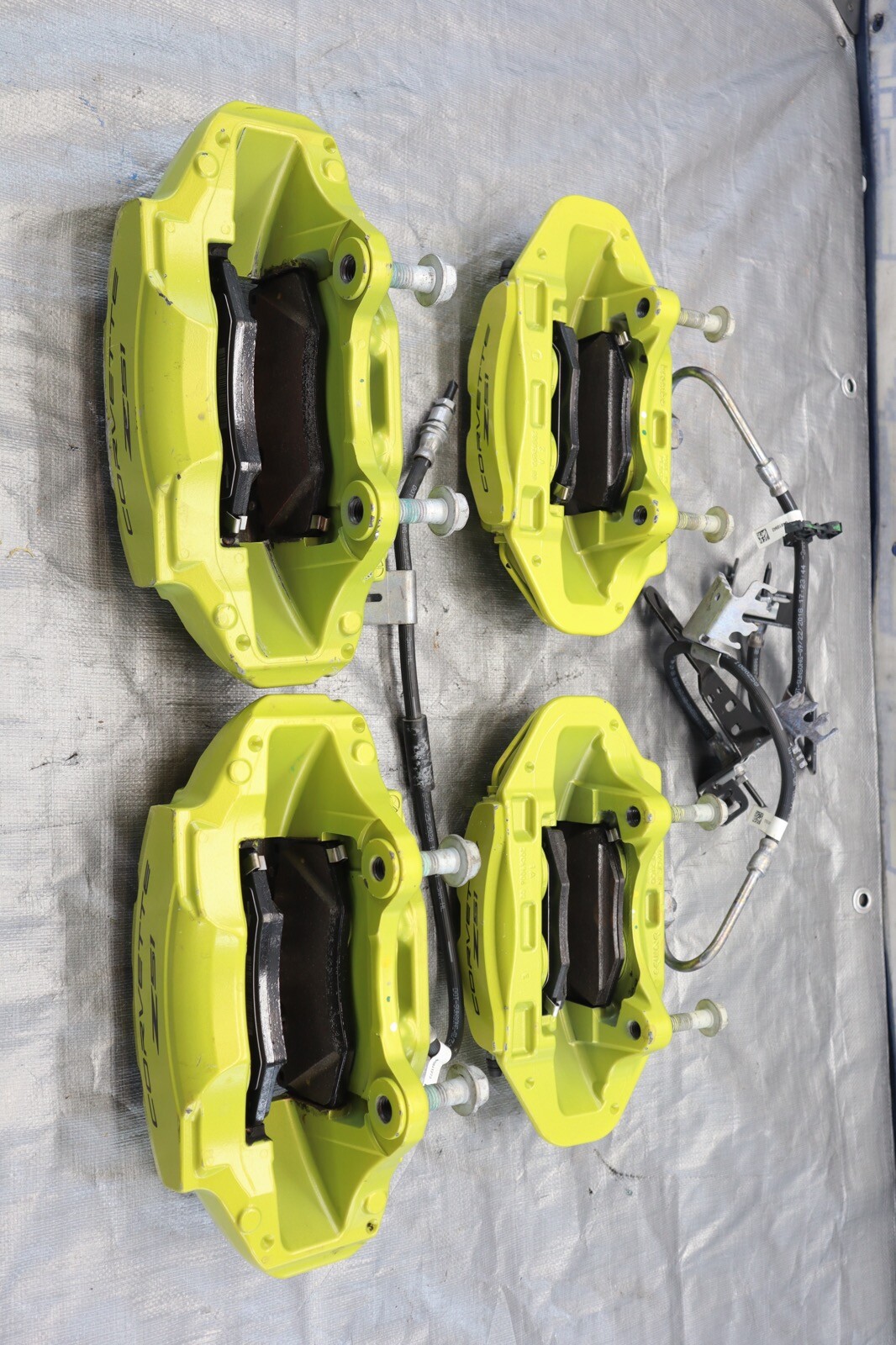 2020 CHEVROLET CORVETTE 2LT C8 Z51 OEM YELLOW BREMBO BRAKE CALIPERS ...