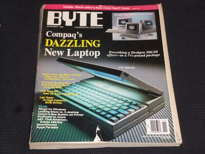 1990 NOVEMBER BYTE MAGAZINE - COMPAQ'S NEW LAPTOP COMPUTERS TECH - L ...