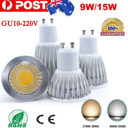 GU10 9 15W Downlight Bulb COB LED Spotlight Globe Lamp Light Cool Warm ...