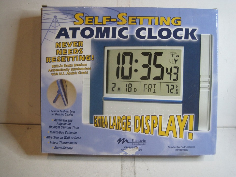 SELF SETTING ATOMIC CLOCK WITH XTRA LG DISPLAY FEATURES CALENDAR ...