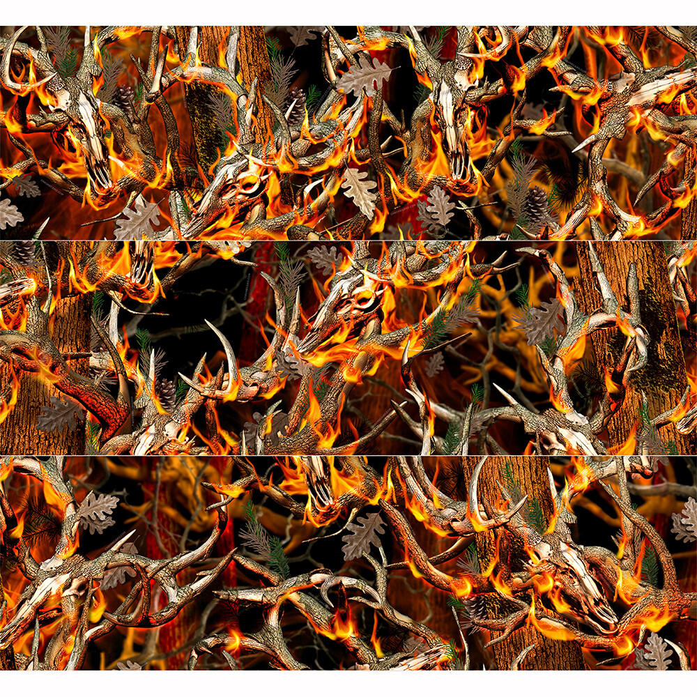 Camo Blaze Buck Skull Rocker Panel Decal Wrap Kit Truck 3 Panels Matte ...