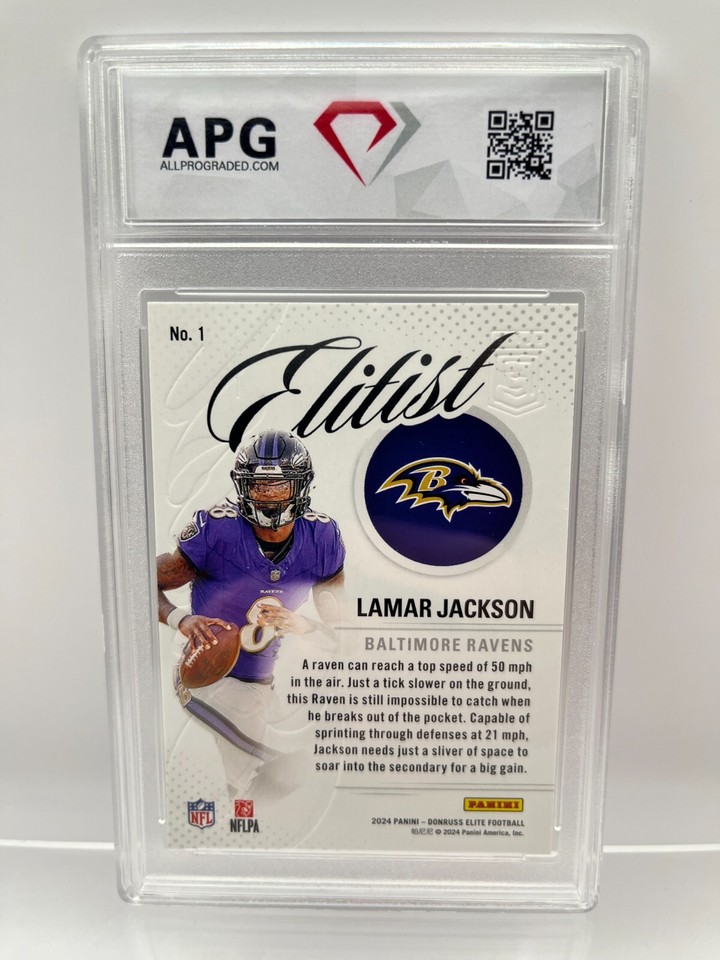 Lamar Jackson 2024 Donruss Elite Elitist #1 APG Graded Gem Mint 10 | eBay