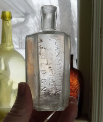 PONTILED JEAN MARIE FARINA COLOGNE WITH ADDRESS 6 SIDED BOTTLE 1850 ...