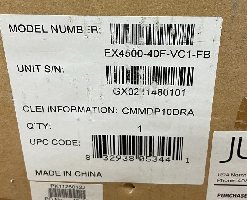 Juniper Networks EX4500-40F-VC1-FB 40-ports 832938053441| eBay