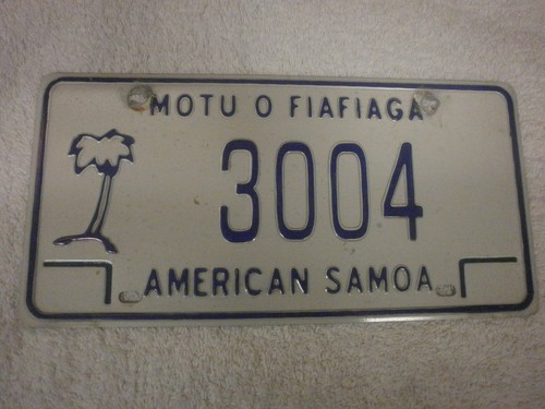 AMERIAN SAMOA MOTU O FIAFIAGA PALM TREE GRAPHIC # 3004 RARE LICENSE ...