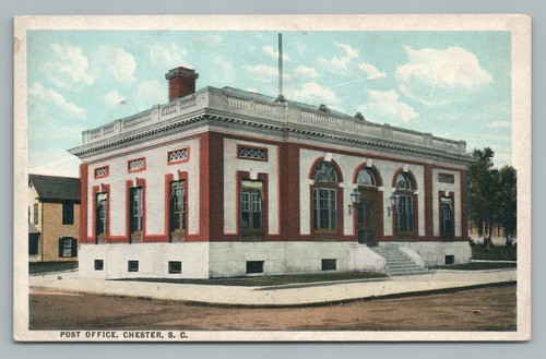 Post Office CHESTER South Carolina County—Rare Antique Postcard 1910s ...