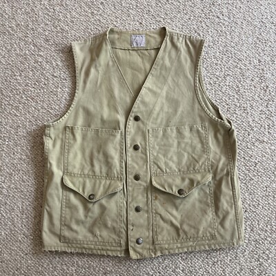 Vintage Filson Tan Cotton Canvas Cruiser Utility Vest Seattle Hunting ...
