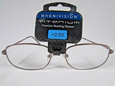 Magnivision Titanium T6 Readers +2.00 READING GLASSES NEW FAST FREE ...