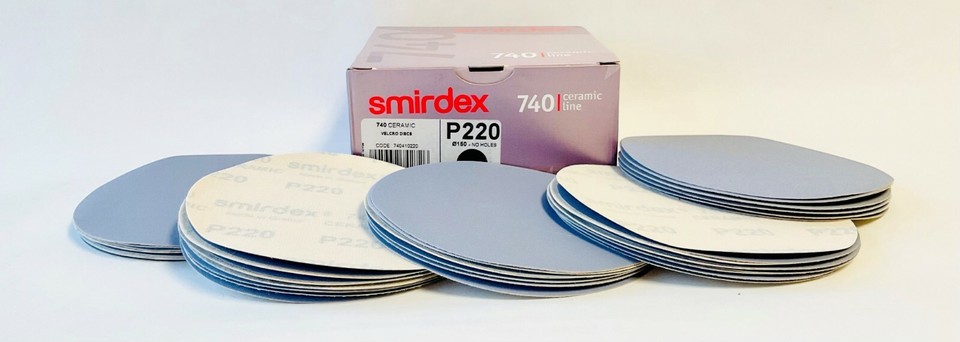 50 Discs Ceramic Sandpaper P220 Grit Brand New (NO HOLES) 6" inch hook ...