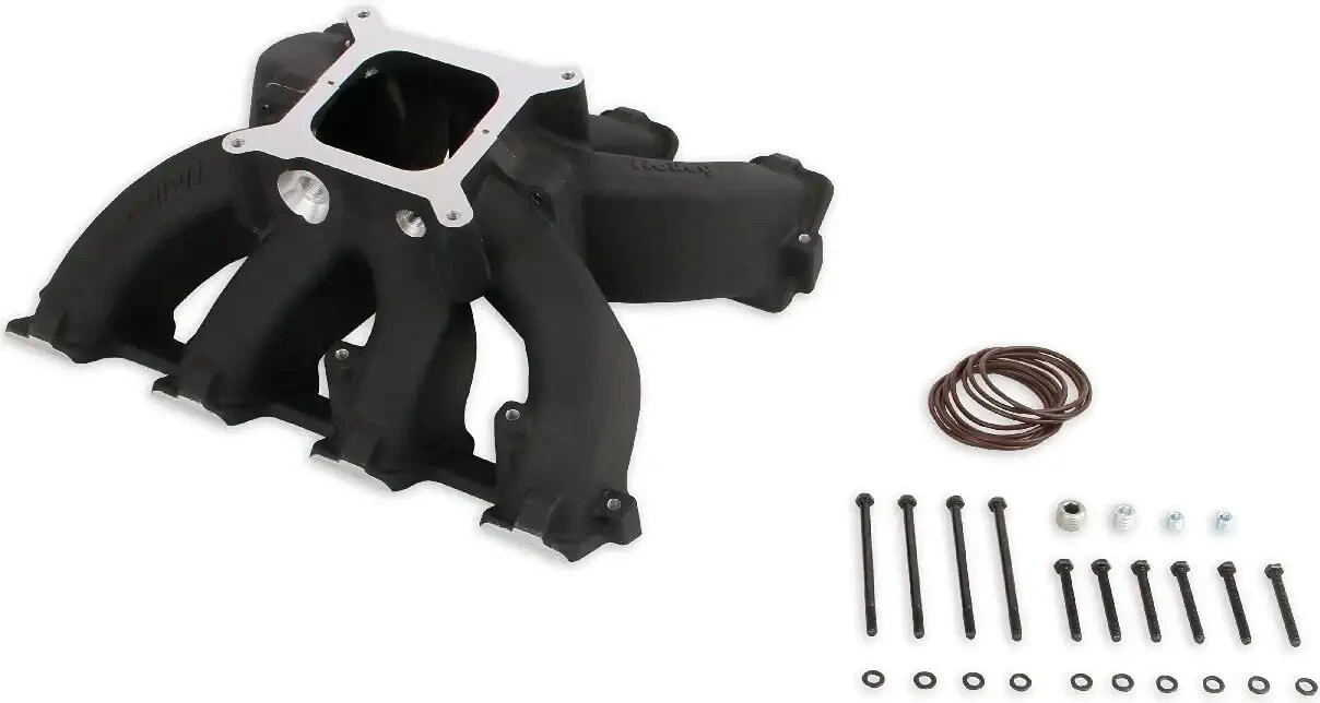 HOLLEY SINGLE PLANE SPLIT-DESIGN RACE INTAKE,BLACK CAST,4150,FOR GM LS3 ...