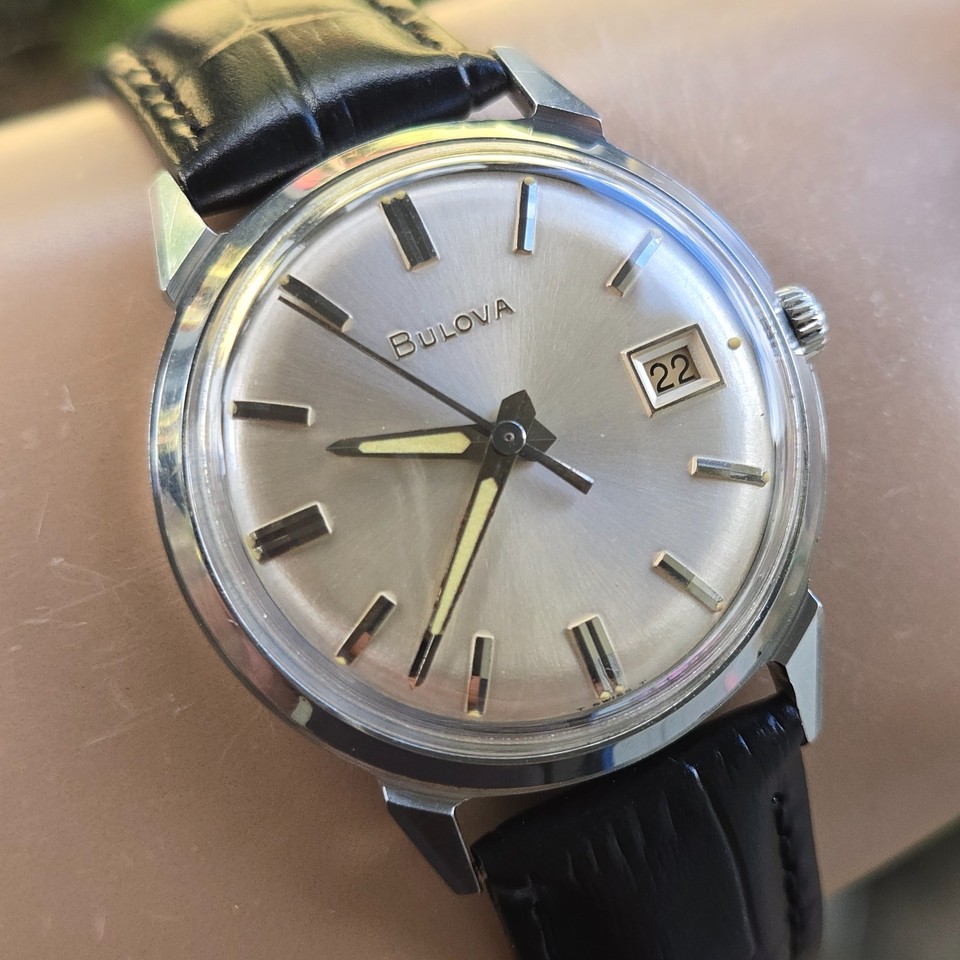 Vintage BULOVA Date King men's manual wind watch 11ALCD 17Jewels 1966 ...