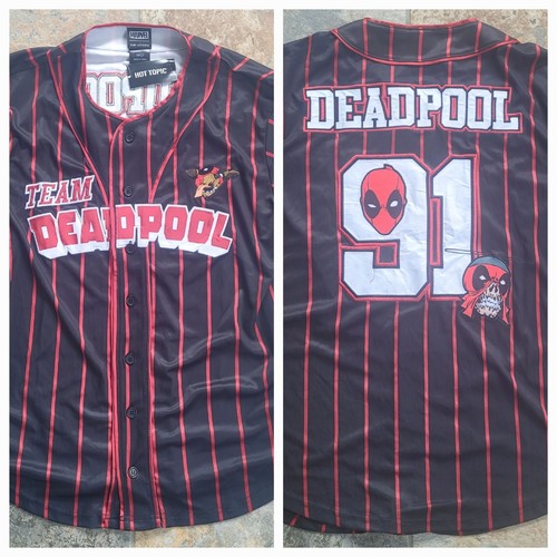 Our Universe Marvel Deadpool Baseball Jersey Men Size Medium Hot Topic ...