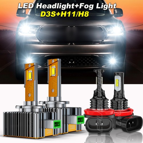 For Dodge Durango 2014-2017 Led Headlight High/Lo Beam & Fog Light ...