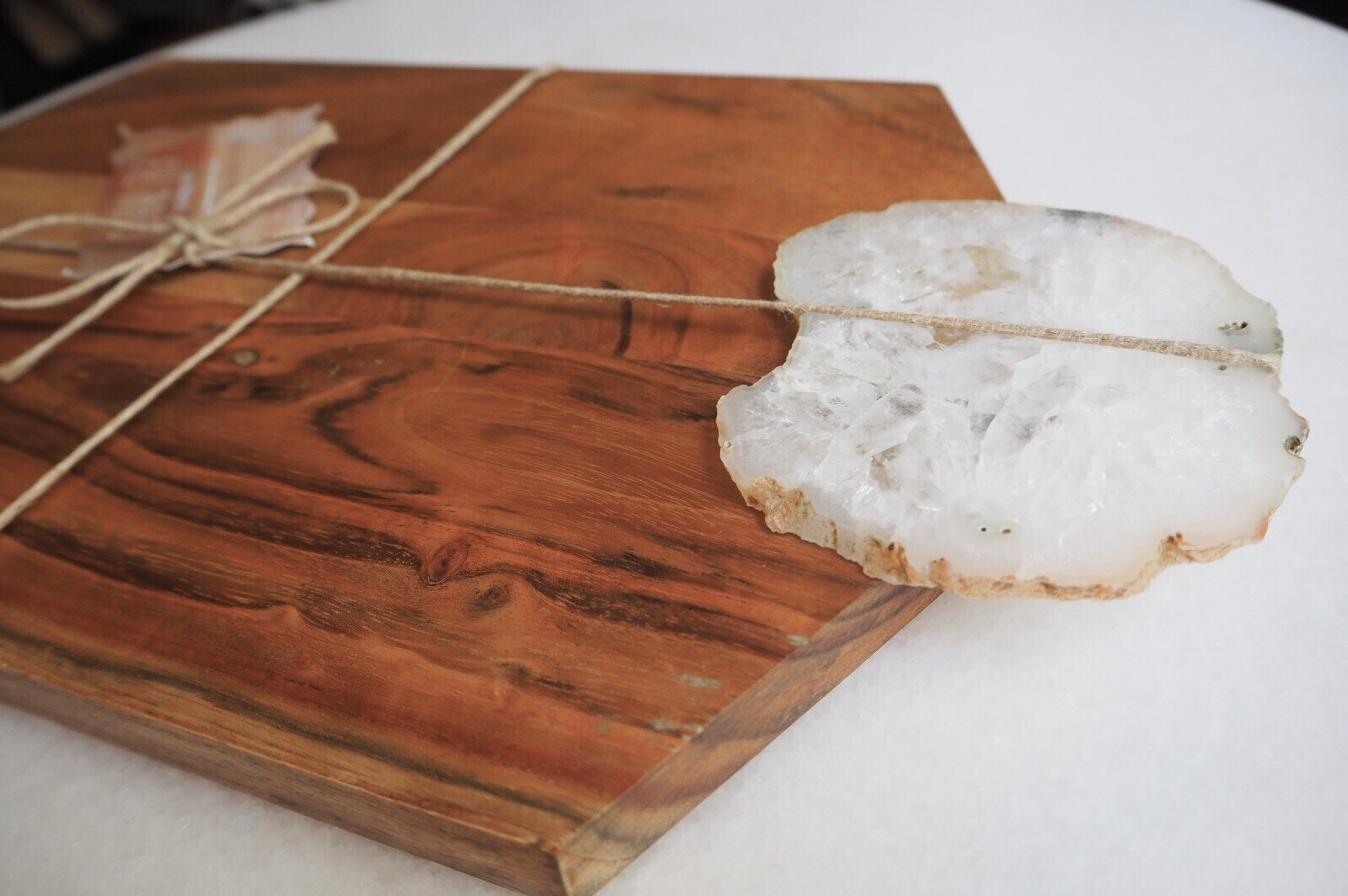 NEW THIRSTYSTONE Agate Accented Mango Wood Board | eBay