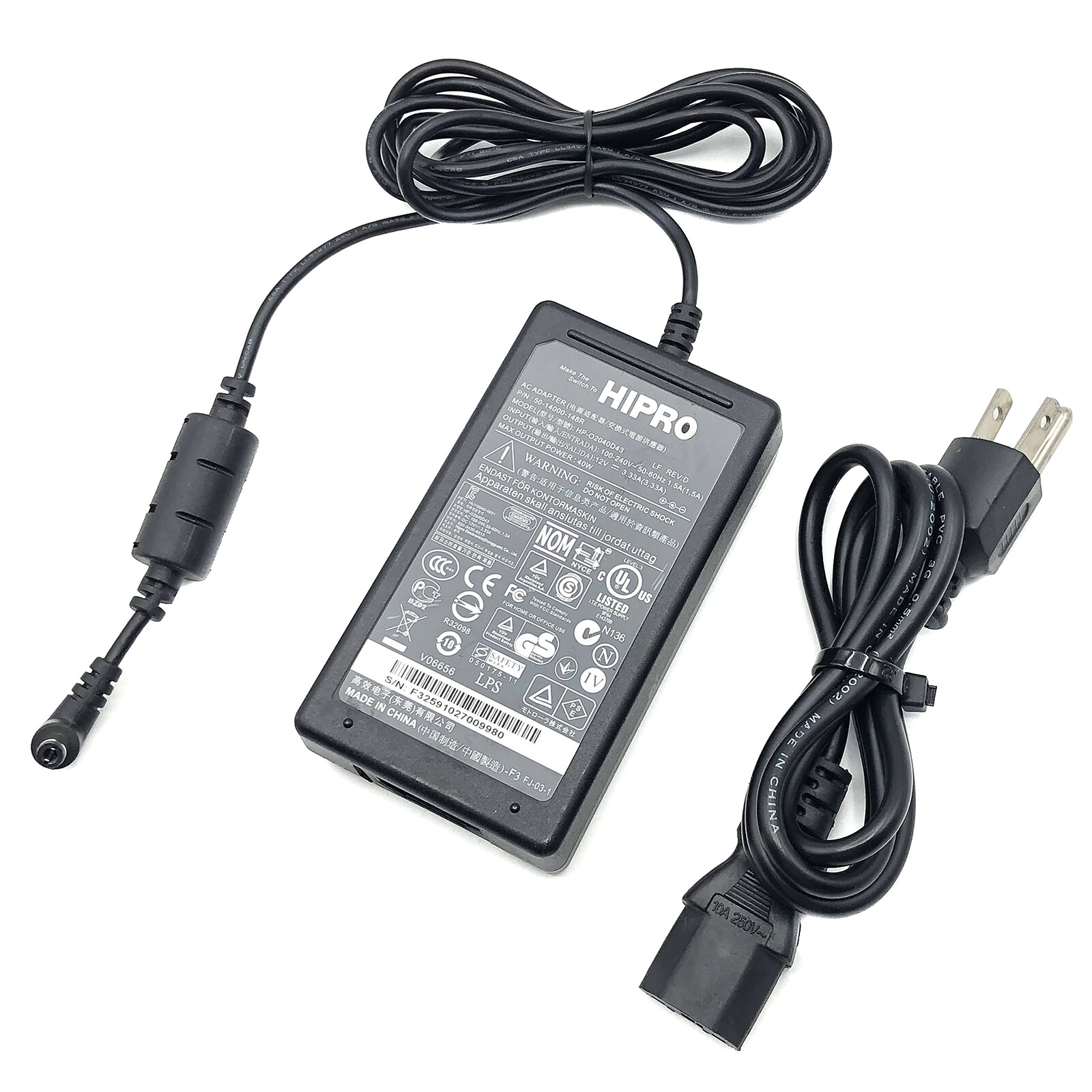 Genuine Hipro AC Adapter For Dell S2240MC S2240TB Monitor Charger 12V ...