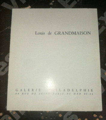 CARTON INVITATION EXPOSITION LOUIS DE GRANDMAISON GALERIE PHILADELPHIE ...