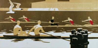 On Malaya Nevka, Rowers : Lanin August Vasilievich : Archival Quality ...