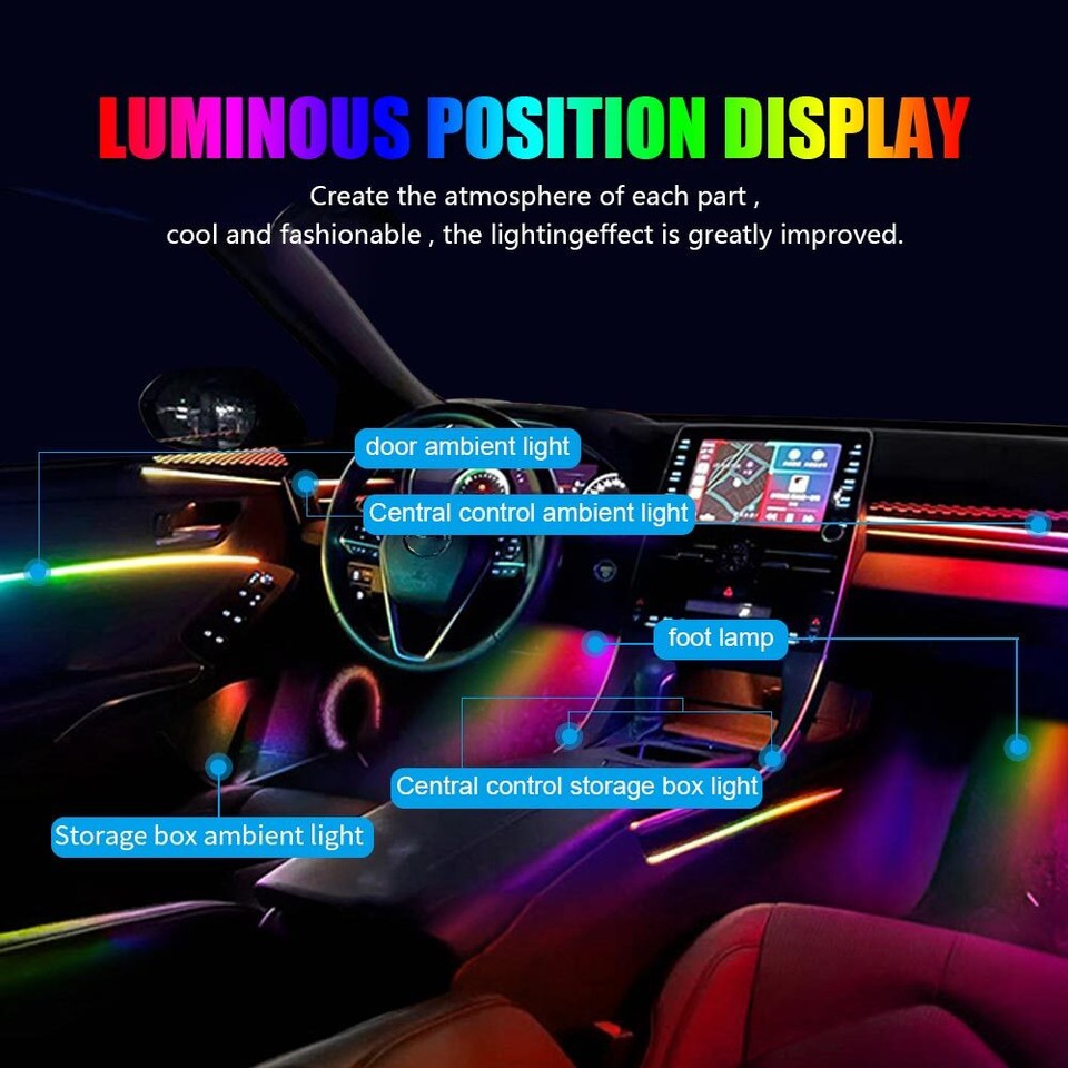 Car RGB Symphony Atmosphere Interior LED Acrylic Guide Fiber Optic ...