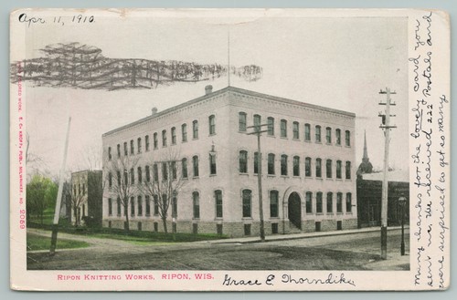 Ripon Wisconsin~Ripon Knitting Works Factory~Entrance Gate Arm Up~c1905 ...