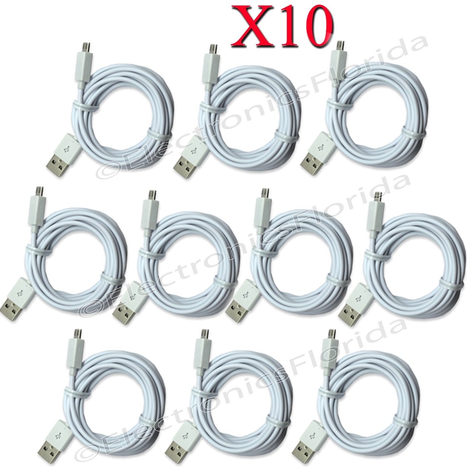 10-Pack Micro USB Data Sync & Charging Cable – 3FT, 6FT, 10FT | eBay