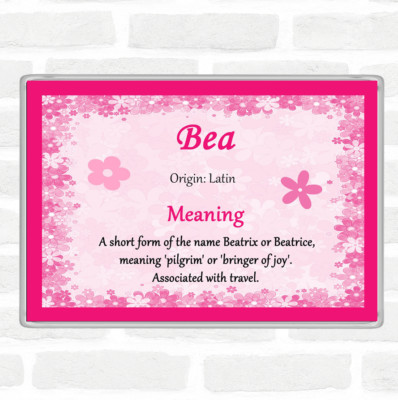Bea Name Meaning Jumbo Fridge Magnet Pink | eBay UK