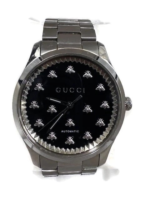 Gucci G-Timeless 38mm Auto Black Onyx Stone Dial Unisex Watch YA1264130 ...