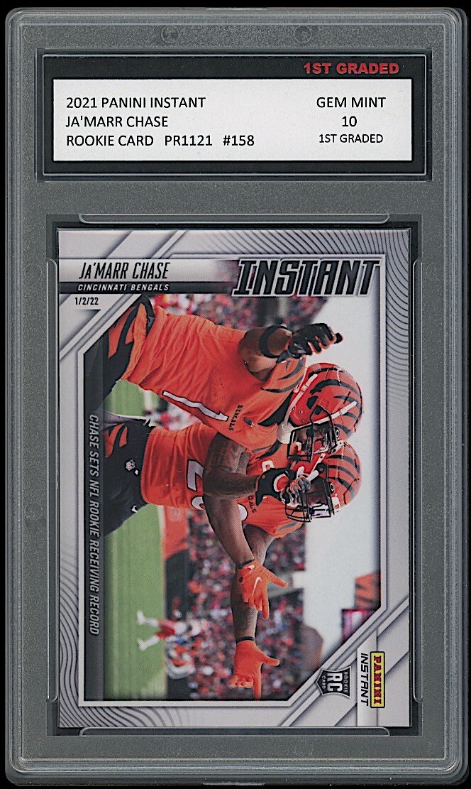 JAMARR CHASE 2021 PANINI INSTANT 1ST GRADED 10 ROOKIE CARD RC #158 ...
