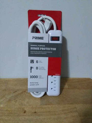 PRIME SURGE PROTECTOR 6 Outlets & 8 ft. power cord 1000 joules ...