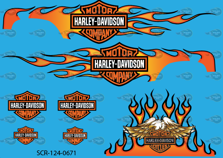 1/24 '62 Chevy Truck "HD Flames" Decal SCR-124-0671 | eBay