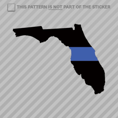 Florida State Shaped The Thin Blue Line Sticker Vinyl police support FL ...