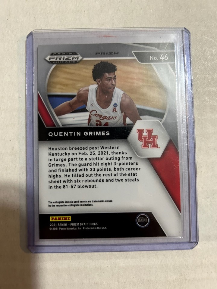 Quentin Grimes #46 2021 Prizm Draft Picks Red Ice Prizm Rookie | eBay