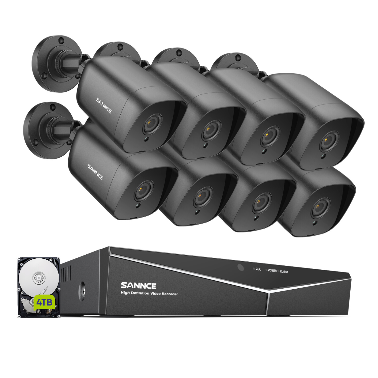 SANNCE 5in1 8CH DVR 1080P Security Camera System CCTV Outdoor EXIR ...