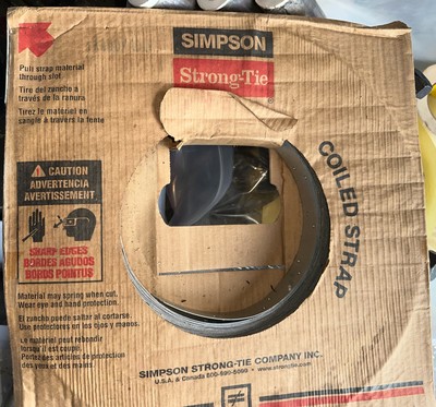 Simpson Strong coiled strap CS 22. 22 Ga X 300’ X 1 1/4” Old Stock ...