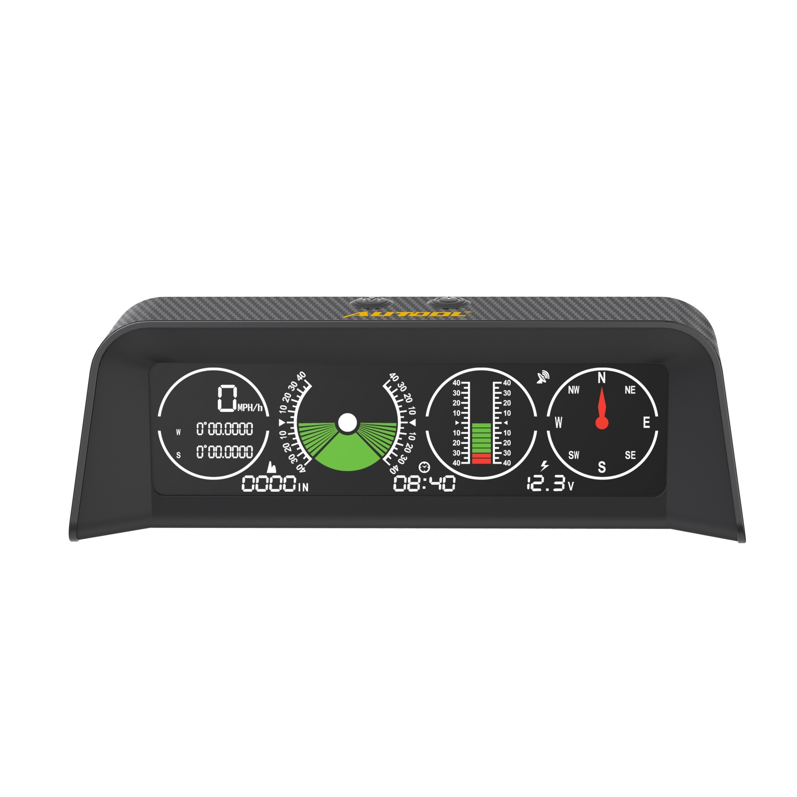 Car GPS Inclinometer Slope Meter Speedometer Compass Tilt Pitch Angle ...