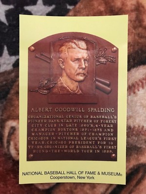 Albert Spalding Postcard- Baseball Hall of Fame Induction Plaque ...
