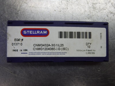 Stellram Carbide Inserts QTY10 CNMG432A-3G / CNMG120408E-3G NL25 ...