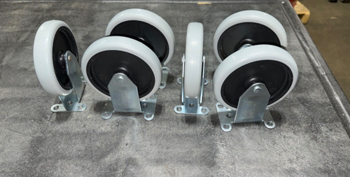 JC Faultless 5” Rigid Casters, 1” wide, Gray, 5 available | eBay
