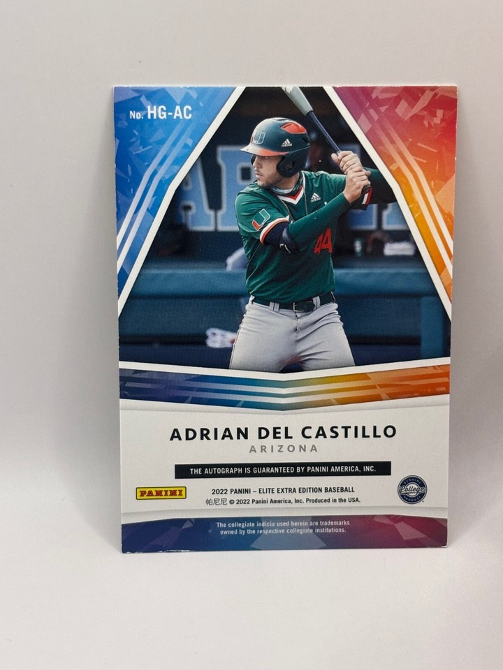 2022 Elite Extra Edition Adrian Del Castillo Autograph Hidden Gems Holo ...