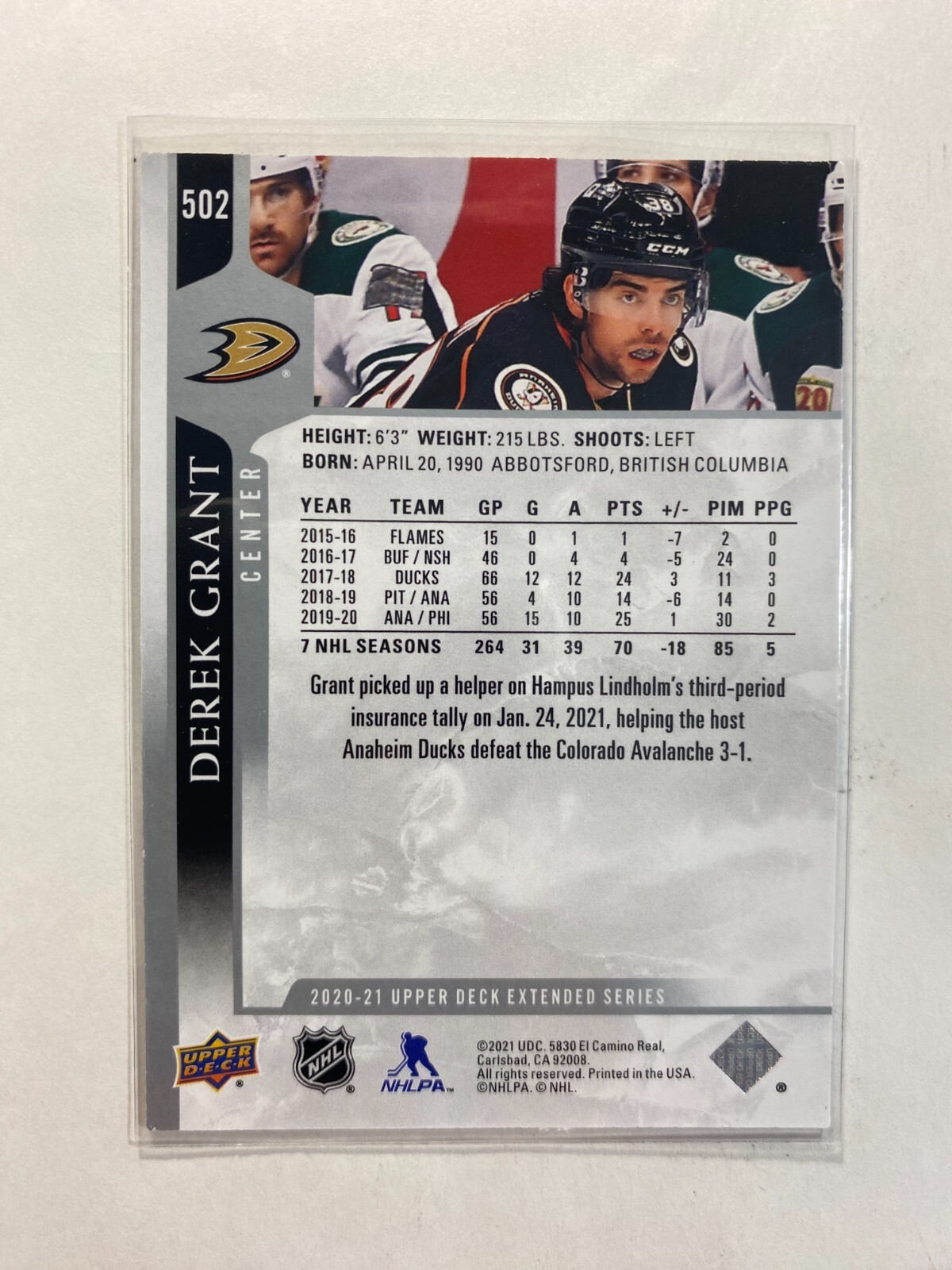 2020-21 Upper Deck Extended Series - #502 Derek Grant, Derek Grant for sale online | eBay