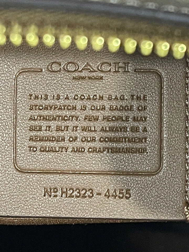 NWT COACH Signature Coated Canvas Zip Shoulder Tote Bag,/Saddle, 4455 ...