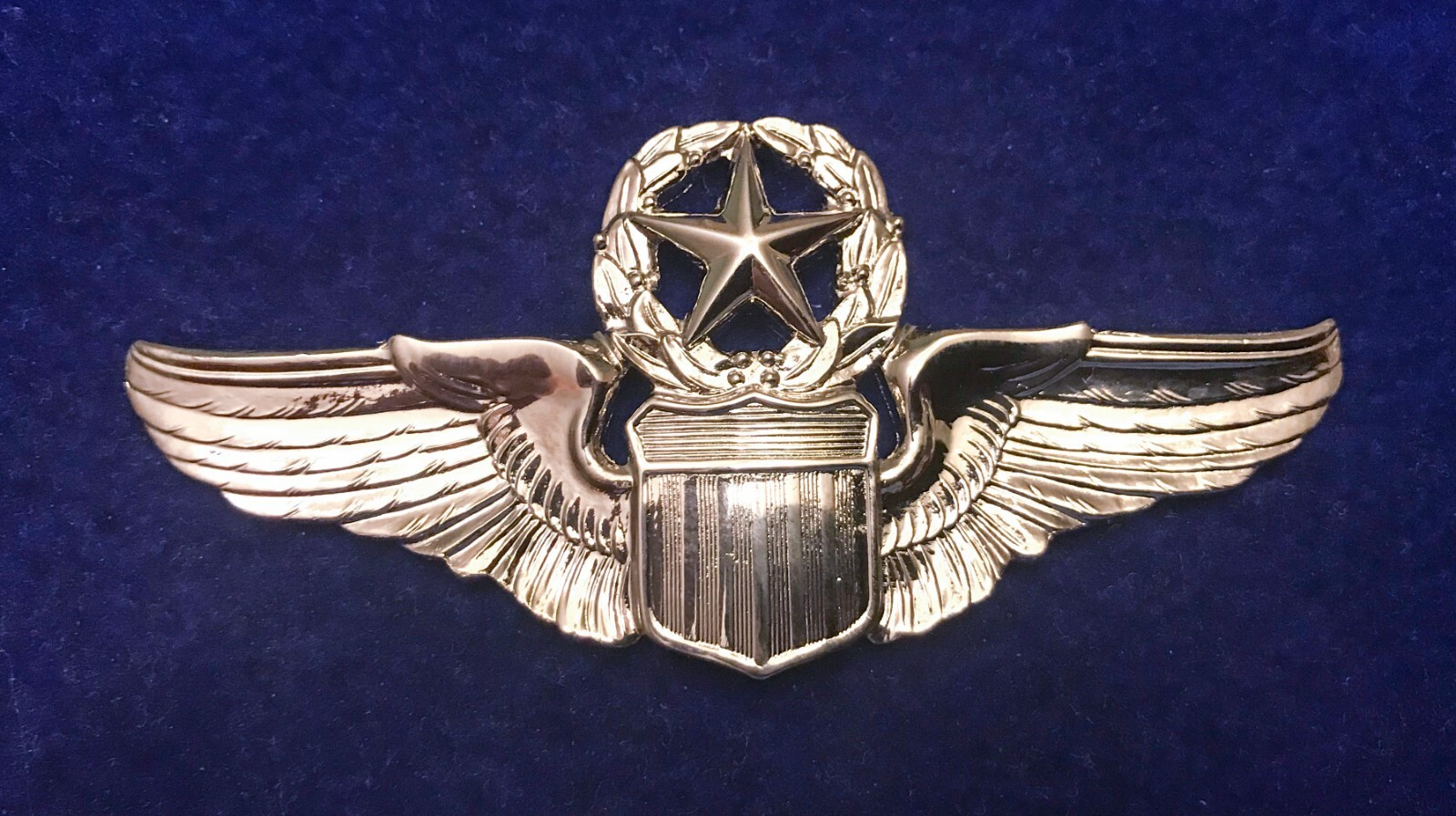 US AIR FORCE COMMAND PILOT WINGS; REGULATION FULL SIZE, MIRROR FINISH ...