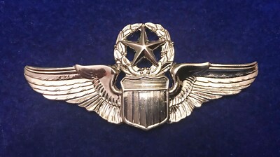 US AIR FORCE COMMAND PILOT WINGS; REGULATION FULL SIZE, MIRROR FINISH ...