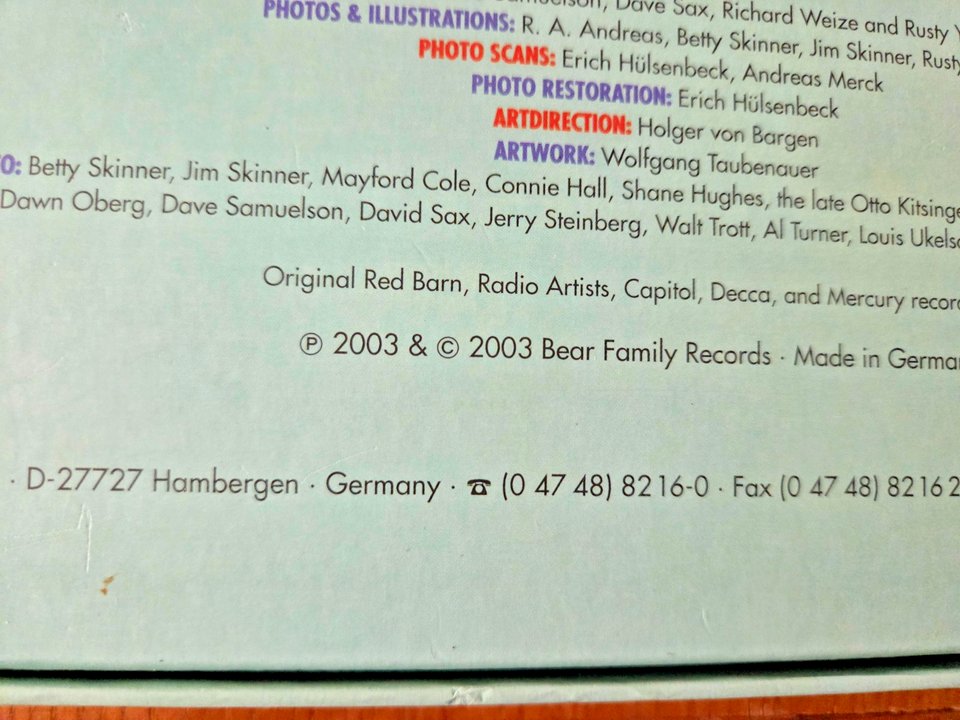 Jimmie Skinner Doin' My Time 6 CD Book Box Set Bear Family Import 2003 ...