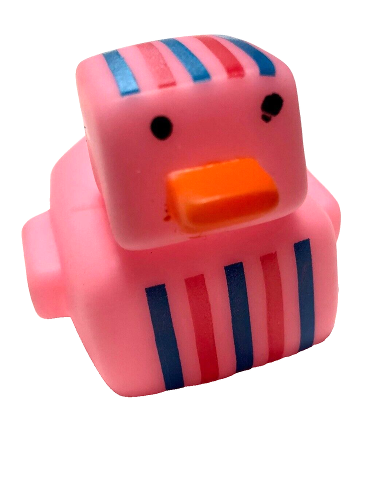 FREE SHIP - RARE PINK PIXELATED STRIPED CUBE CRUISING RUBBER DUCK ...