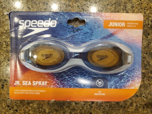 SPEEDO AMBER JR SEA SPRAY GOGGLES JUNIOR RECREATION 6-14 UV PROTECTION ...