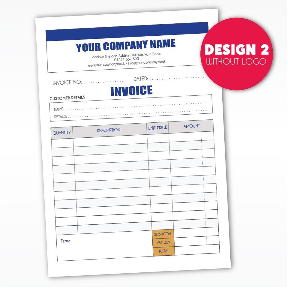 Personalised A5 Duplicate Invoice Book • Order Book • NCR Pad • Receipt ...