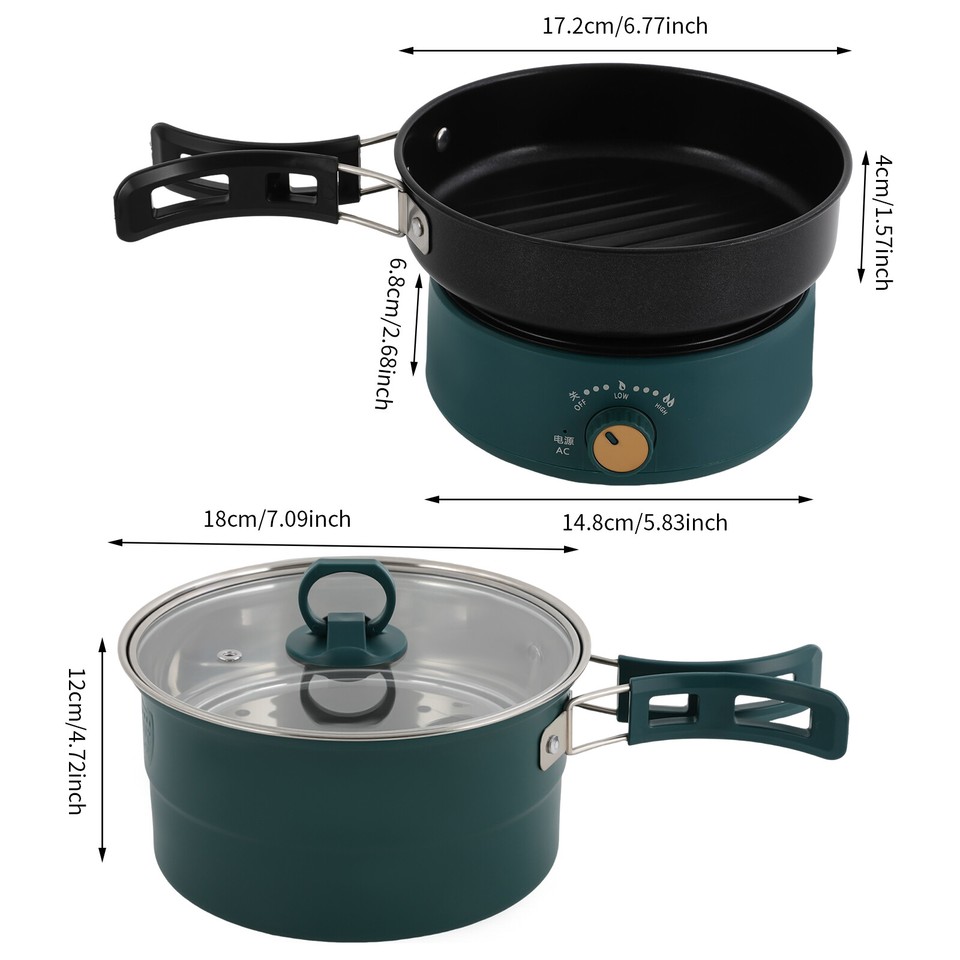 Electric Hot Cooker Pot Green Steamer Mini Multifunctional Pan Portable ...